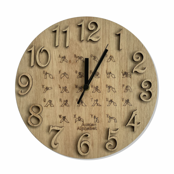 Auslan Alphabet - Wooden Clock – Auslan Journey